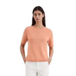 Marc O'Polo MARC O'POLO Damen Rundhalspullover "aus Organic-Cotton-Leinen-Mix", orange, Gr. XXS, unifarben, Obermaterial: 52% Baumwolle, 48% Leinen, Pullover
