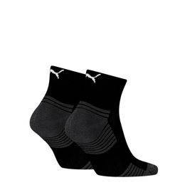 Puma Herren Kurzsocken "Puma UNISEX SPORT CUSHIONED QUARTER 2P", Gr. 43, schwarz, Materialmix, Socken, Rippenbündchen, optimierte Dämpfung für
