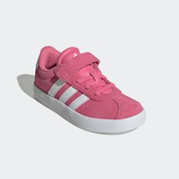 Mädchen Sneaker "VL COURT 3.0", adidas Sportswear, Gr. 35, pink, Leder, Synthetik, Schuhe, inspiriert vom Design des adidas samba