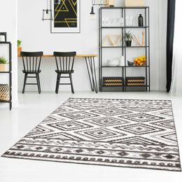 Teppich Carpet City, B:80cm H:11mm L:150cm, grau, Kunstfaser, Wohnzimmer, Teppiche, "Moda 1129", Kurzflor, Wohnzimmer