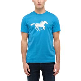 Mustang Herren Kurzarmshirt "Herren Style Austin", blau, Gr. XXL, Jersey, 100% Baumwolle, Shirts