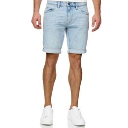 INDICODE Herren Shorts "INKaden", blau, Gr. XL, washed, Denim/Jeans, Obermaterial: 98% Baumwolle, 2% Elasthan, Hosen