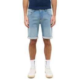 Mustang Herren Slim-fit-Jeans "Herren Style Chicago Shorts Z", blau, Gr. 34, unifarben, Denim/Jeans, 89% Baumwolle, 9% Polyester, 2% Elasthan, Jeans