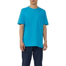s.Oliver Herren T-Shirt, blau, Gr. S, Jersey, Obermaterial: 100% Baumwolle, Shirts, mit offenen Kanten