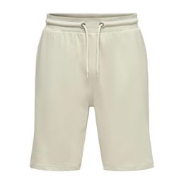 Only & Sons ONLY & SONS Herren Sweatshorts "ONSNEIL SWEAT SHORTS", beige, Gr. M, unifarben, Sweatware, Obermaterial: 100% Baumwolle, Hosen, unifarben