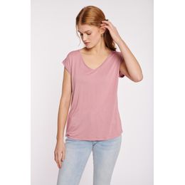 Haily's T-Shirt HAILY&rsquo;S "SS M TP Pi44per", Damen, Gr. L, dblossom rose, Jersey, Obermaterial: 65% Modal, 35% Polyester, unifarben, normal normal, V-Ausschnitt, Shirts T-Shirt