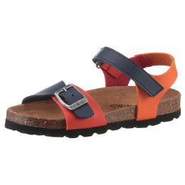 Kidsworld Kinder Riemchensandale, Gr. 28nachtblau, orange, rot, Lederimitat, Schuhe, Sommerschuh, Strandschuh, Urlaubschuh mit Klett