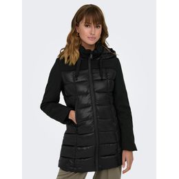 Only Damen Steppmantel "ONLSOPHIE MIX PUFFER CC OTW", schwarz, Gr. L, unifarben, Steppware, Obermaterial: 100% Nylon, Mäntel