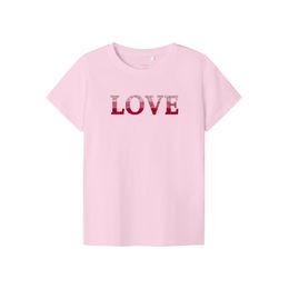 name it M&auml;dchen Kurzarmshirt "NKFFLOP SS TOP BOX"ballerina, Gr. 158, Glitzermuster, Jersey, Obermaterial: 100% Baumwolle, Shirts