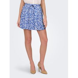 Only Damen Minirock "ONLNALA LIFE SKORT WVN NOOS", blau, Gr. XS, bedruckt, Web, Obermaterial: 100% Viskose, Röcke