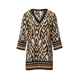 comma, COMMA Bluse Damen Größe L hellbeige / karamell / schwarz
