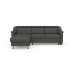 Sit & More Ecksofa SIT & MORE "Freetown L-Form", grau (graphite), B:257cm H:84cm T:166cm, Sofas, Ecksofa, inklusive Kopfteilverstellung und komfortablem Federkern