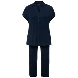 Ulla Popken Pyjama Damen Gr&ouml;&szlig;e XL/XXL nachtblau Winterkleid