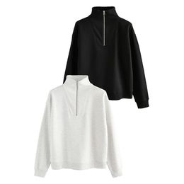 The Set Sweatshirt Damen Größe S schwarz / weiß