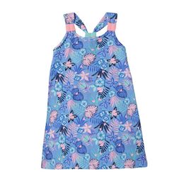 KOROSHI Kleid M&auml;dchen Gr&ouml;&szlig;e 140 marine / opal / royalblau / rosa
