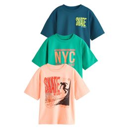 next T-Shirt Jungen Gr&ouml;&szlig;e 98 dunkelblau / jade / orange / apricot