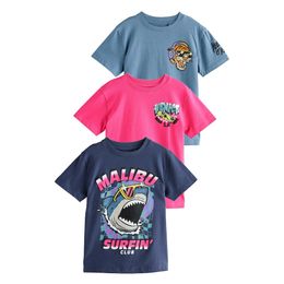 next T-Shirt Jungen Gr&ouml;&szlig;e 128 blau / pink