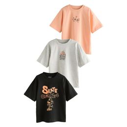 next T-Shirt Jungen Gr&ouml;&szlig;e 152 grau / apricot / schwarz
