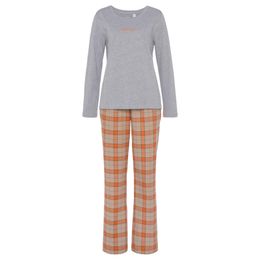 Vivance Dreams Damen Pyjama, orange, Größe 40