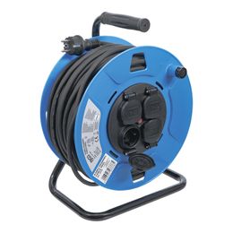 BGS-technic BGS Kabeltrommel 50 m 3 x 1,5 mm² 4 Steckdosen mit Verschlusskappe IP 44 3500 W ; BGS technic (3378)