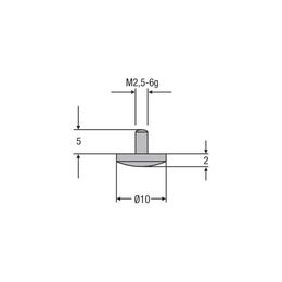 Helios-Preisser Messeinsatz M2,5mm 10,0 mm ballig (0710163)