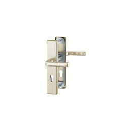 Hoppe London 113/2221/2210 Alu.F2 Schutzgarnitur 72mm 42-47mm aus Aluminium silberfarben eloxiert mit Drücker/Rosette/Schild/Schließzylinder für Haustüren, 3671926)