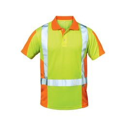Warnschutz-Poloshirt Zwolle Gr. XL gelb/orange 75% PES/25% CO FELDTMANN (22725-3)