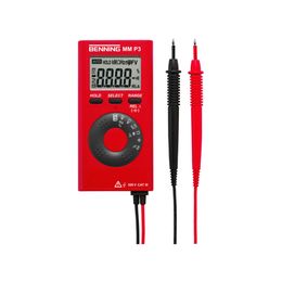BENNING Multimeter 0,1 mV-600 V DC 0,1mV-600 V AC m.Batterien/Messleitungen/Etui MM P3 (MM P3 044084)