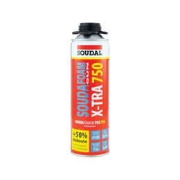 Soudal 1K Montageschaum Soudafoam Gun X-tra 750 B2 Pistolenschaum grau 500 ml (114495)