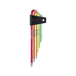 PB Swiss Tools Winkelschraubendreher- Satz im Kunststoffhalter 7-teilig1,5-6 90-100Grad Rainbow (PB 2222.LH-6 RB)