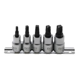 BGS-technic BGS Technic Bit-Einsatz-Satz Antrieb Innenvierkant 10 mm (3/8 Zoll) 4-kant Profil (für MTS-Mortorq) MTS0 - MTS04 5 teilig aus Metall für Schrauben mit verschiedenen Schlüsselweiten, 9756)