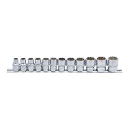 BGS-technic BGS Steckschl&uuml;ssel-Einsatz-Satz, Zw&ouml;lfkant Antrieb Innenvierkant 10 mm (3/8 Zoll) SW 8 - 19 mm 12 teilig ; BGS technic (9105)