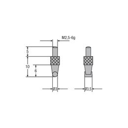 Helios-Preisser Messeinsatz M2,5mm Zyl- inder Länge 3,5 mm 2,0 mm (0710196)