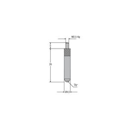 Helios-Preisser HM-Messeinsatz M2,5mm Kugeleinsatz 1/8", L 26mm (0710268)