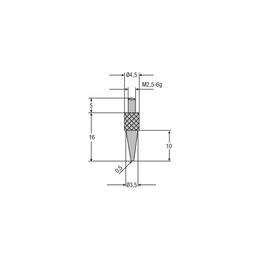 Helios-Preisser Messeinsatz M2,5mm Spitze Radius 0,5 mm (0710166)