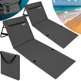 Detex Strandmatte 2er-Set Anthrazit 158x56x46cm gepolstert