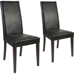 Polsterstuhl Home Affaire "Java", schwarz (schwarz, wenge), B:47cm H:99cm T:57cm, Stühle, Kunstlederbezug mit Animalprägung