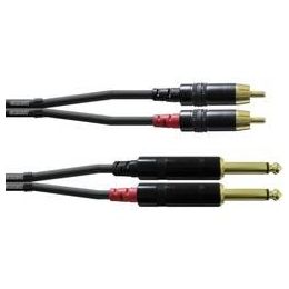 Cordial CFU3PC Audio Adapterkabel [2x Klinkenstecker 6.35 mm - 2x Cinch-Stecker] 3.00 m Schwarz