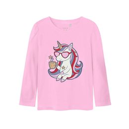 name it T-Shirt 'NMFKALESJA' Mädchen Größe 104 braun / rosa / karminrot / weiß