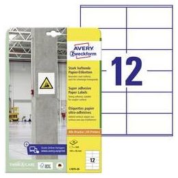 Avery-Zweckform L7875-20 Kraftkleber-Etiketten 105 x 48 mm Papier Wei&szlig; 240 St. Permanent haftend, Stark haftend Tintenstrahldrucker, Laserdrucker,