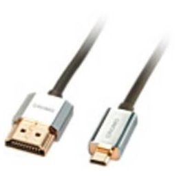 LINDY HDMI Anschlusskabel HDMI-A Stecker, HDMI-Micro-D Stecker 0.50 m Grau 41680 4K UHD, OFC-Leiter, Rund, doppelt geschirmt, extrem d&uuml;nn, vergoldete