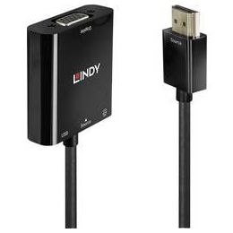 LINDY HDMI / VGA Adapterkabel HDMI-A Stecker, VGA 15pol. Buchse 0.10 m Schwarz 38285 HDMI-Kabel