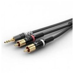Sommer Cable HBP-3SC2-0600 Audio Anschlusskabel [1x Klinkenstecker 3.5 mm - 2x Cinch-Stecker] 6.00 m Schwarz