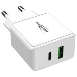 Ansmann HomeCharger HC218PD USB Ladeger&auml;t 18 W 1x USB-A, 1x USB-C&reg; USB PD Wei&szlig; Innenbereich