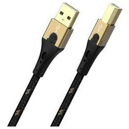 Oehlbach USB-Kabel USB 2.0 USB-A Stecker, USB-B Stecker 2.00 m Schwarz/Gold D1C9542