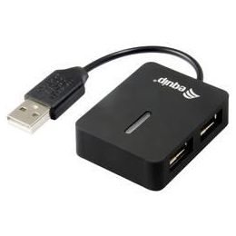 Equip 128952 USB-Hub 2 Port USB-A USB 2.0 480 MBit/s Schwarz Equip Life 4 Ports Travel USB Hub - Hub - 4 x USB 2.0