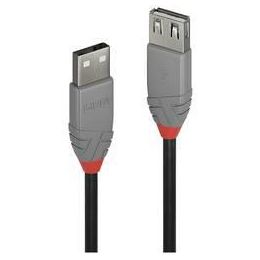 LINDY USB-Kabel USB 2.0 USB-A Stecker, USB-A Buchse 5.00 m Schwarz, Grau 36705