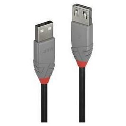 LINDY USB-Kabel USB 2.0 USB-A Stecker, USB-A Buchse 3.00 m Schwarz, Grau 36704