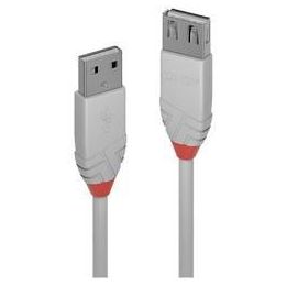 LINDY USB-Kabel USB 2.0 USB-A Stecker, USB-A Buchse 1.00 m Grau 36712