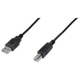 Digitus USB-Kabel USB 2.0 USB-A Stecker, USB-B Stecker 3.00 m Schwarz Rund, doppelt geschirmt AK-300105-030-S